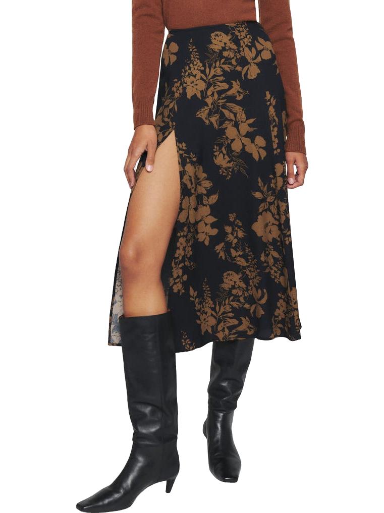 REFORMATION Zoe Side Slit Midi Skirt